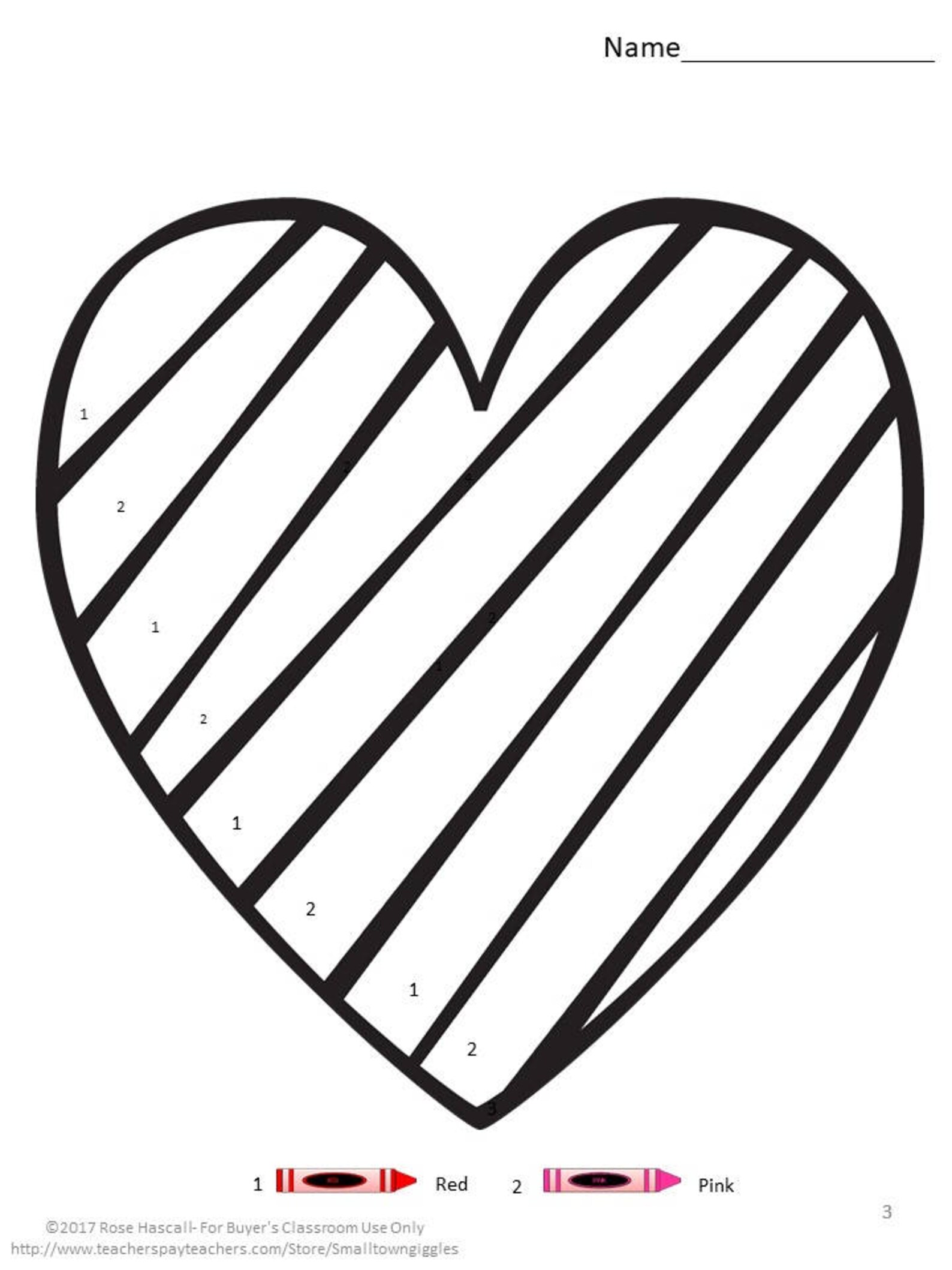 Valentine's Day Color by Number, Coloring Pages, Fine Motor Skill ...