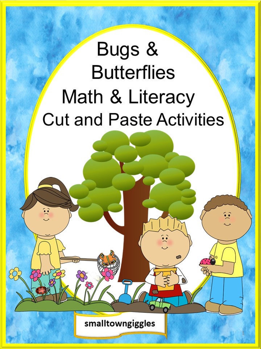 Insects and Bugs Butterflies Cut Paste Worksheets Spring Summer Math ...