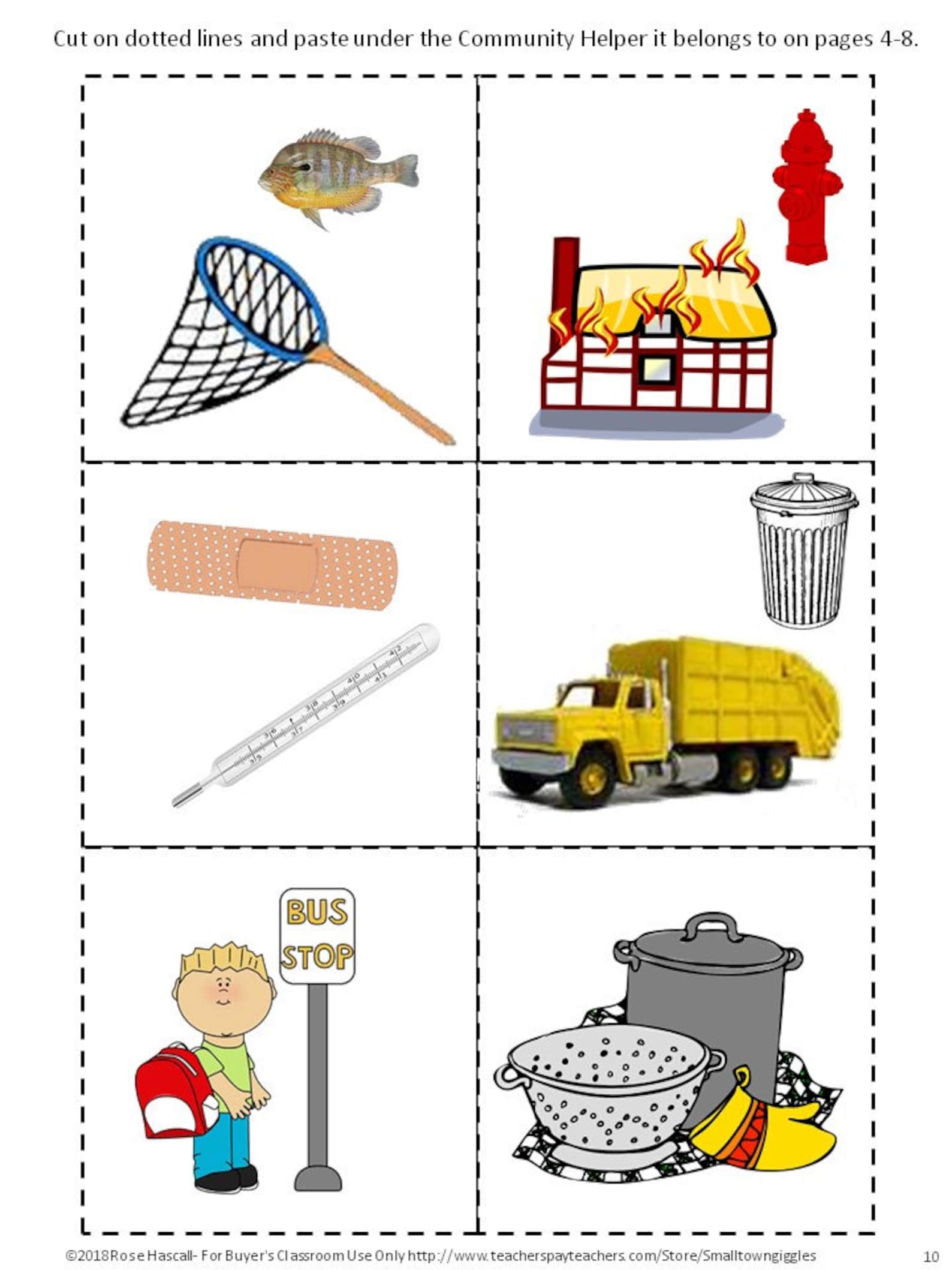 Community Helpers Interactive Cut and Paste Flip Book Special Ed, K-P ...