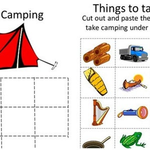 Teaching Materials, Instant Printable Camping Fun Cut and Paste ...