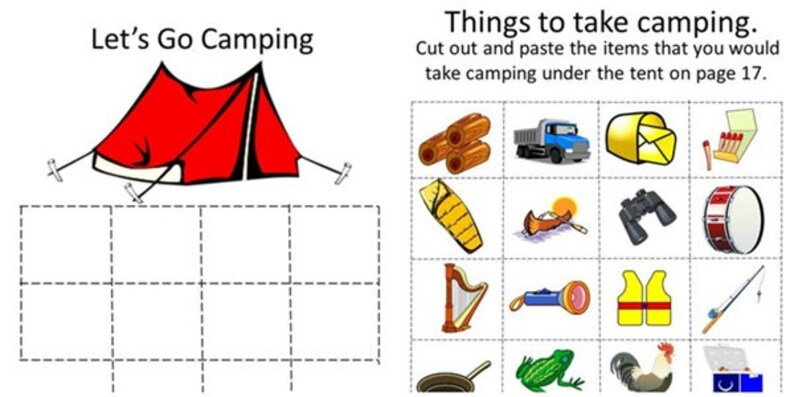 Teaching Materials, Instant Printable Camping Fun Cut and Paste ...