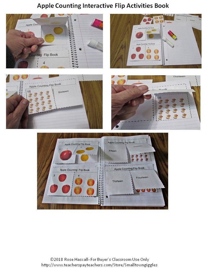 Apple Counting Interactive Cut and Paste Flip Book Special Education ...