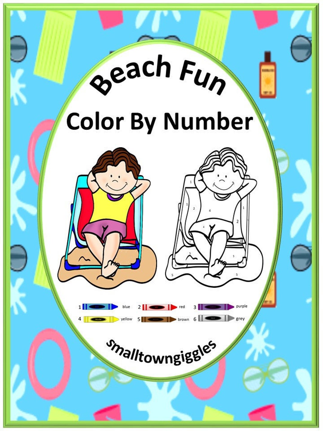 Beach Fun Summer Color by Number Fine Motor Activities, Preschool ...
