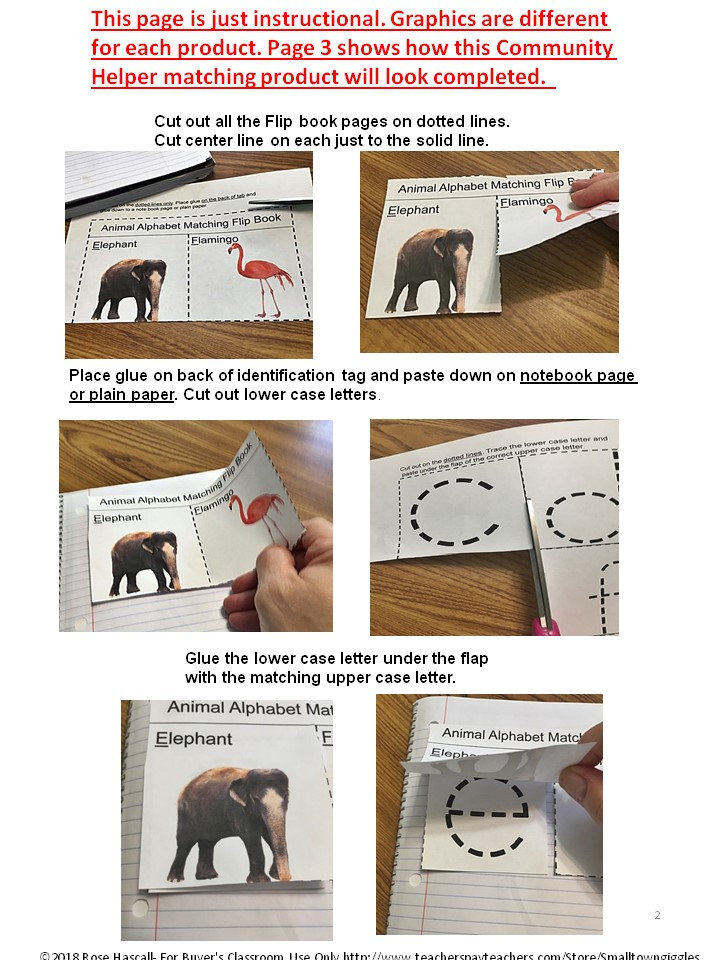 Community Helpers Interactive Cut and Paste Flip Book Special Ed, K-P ...