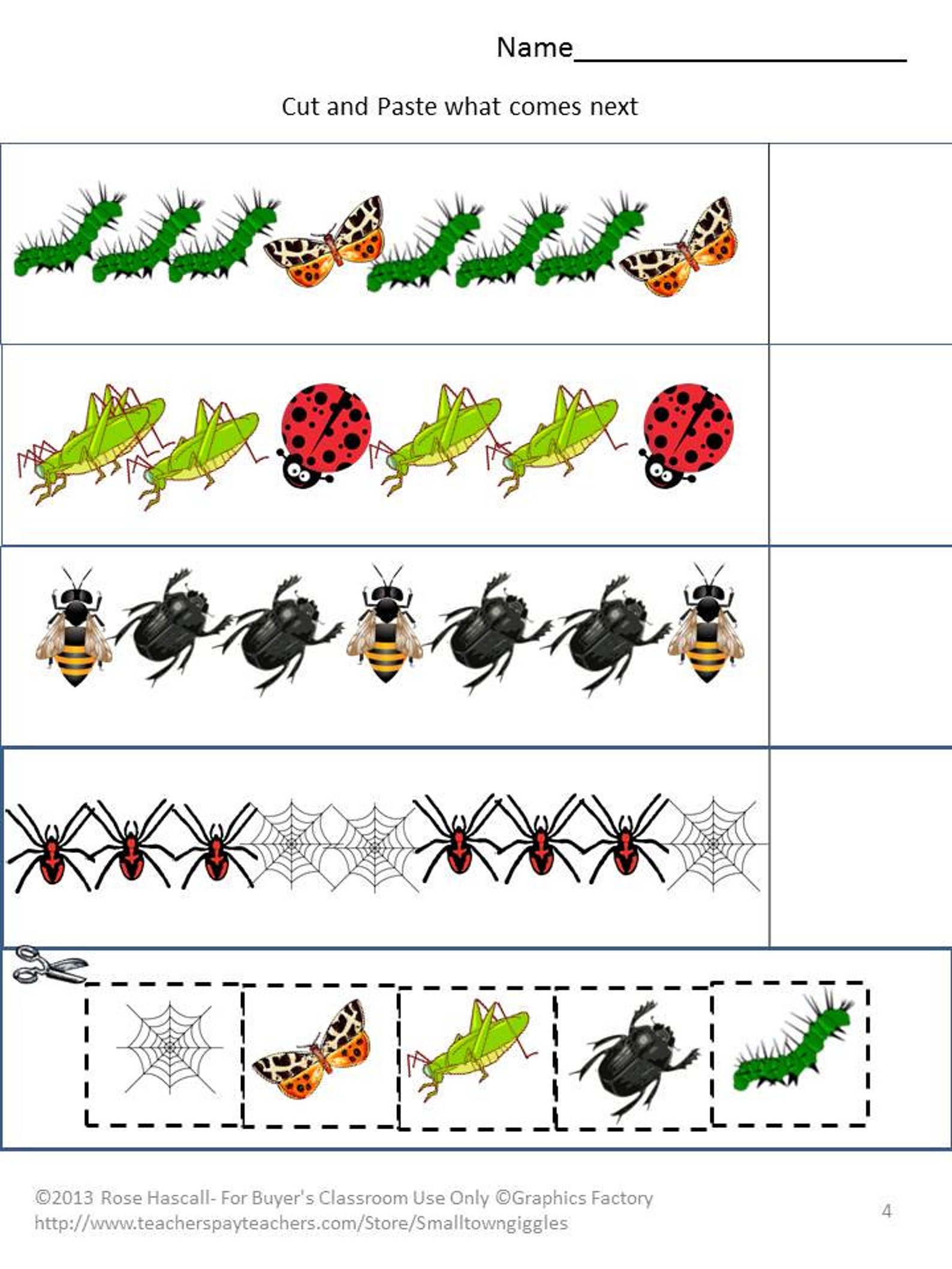 Teaching Materials, Instant Printable, Back to School,20 Cut and Paste ...