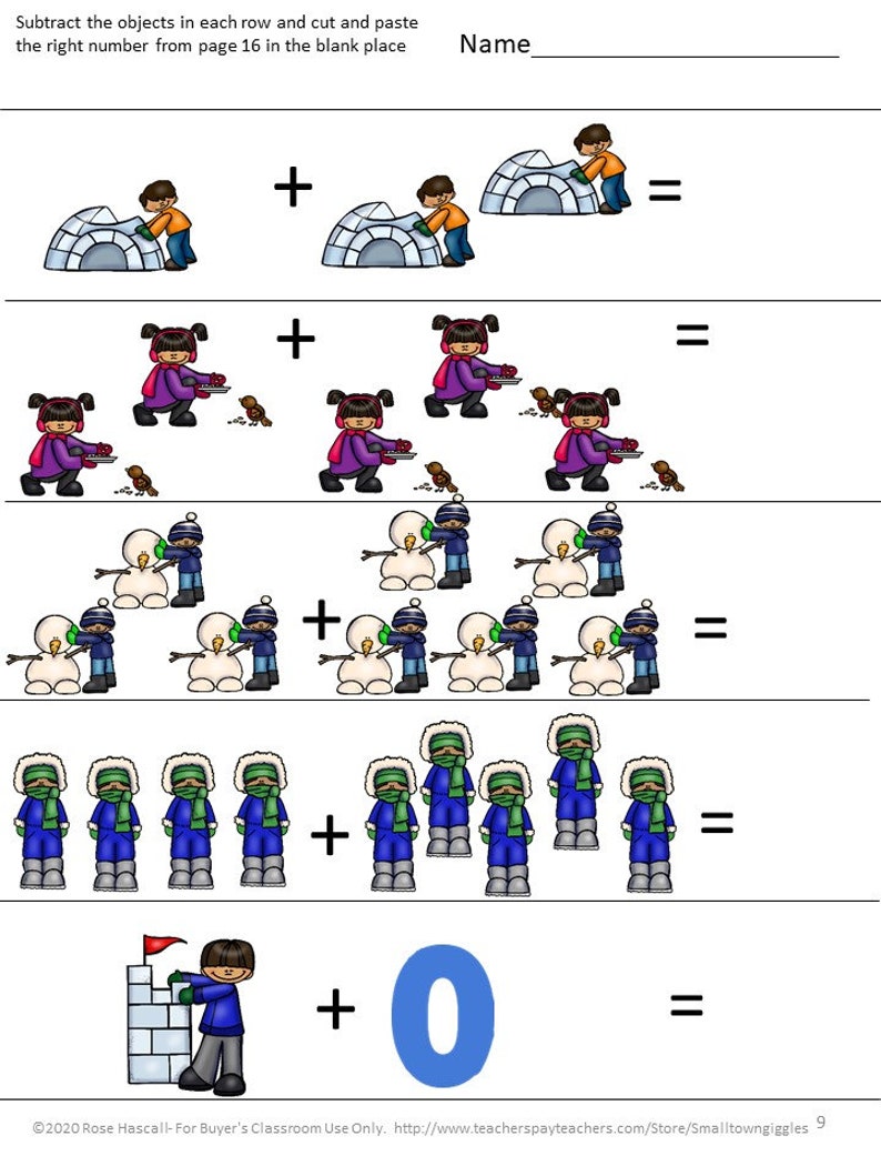 Winter Math Worksheets, Distance Learning, Digital Download, Printable ...