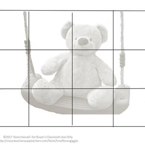 Teddy Bear Cut and Paste Puzzles, Fine Motor Skills, Printable Digital ...