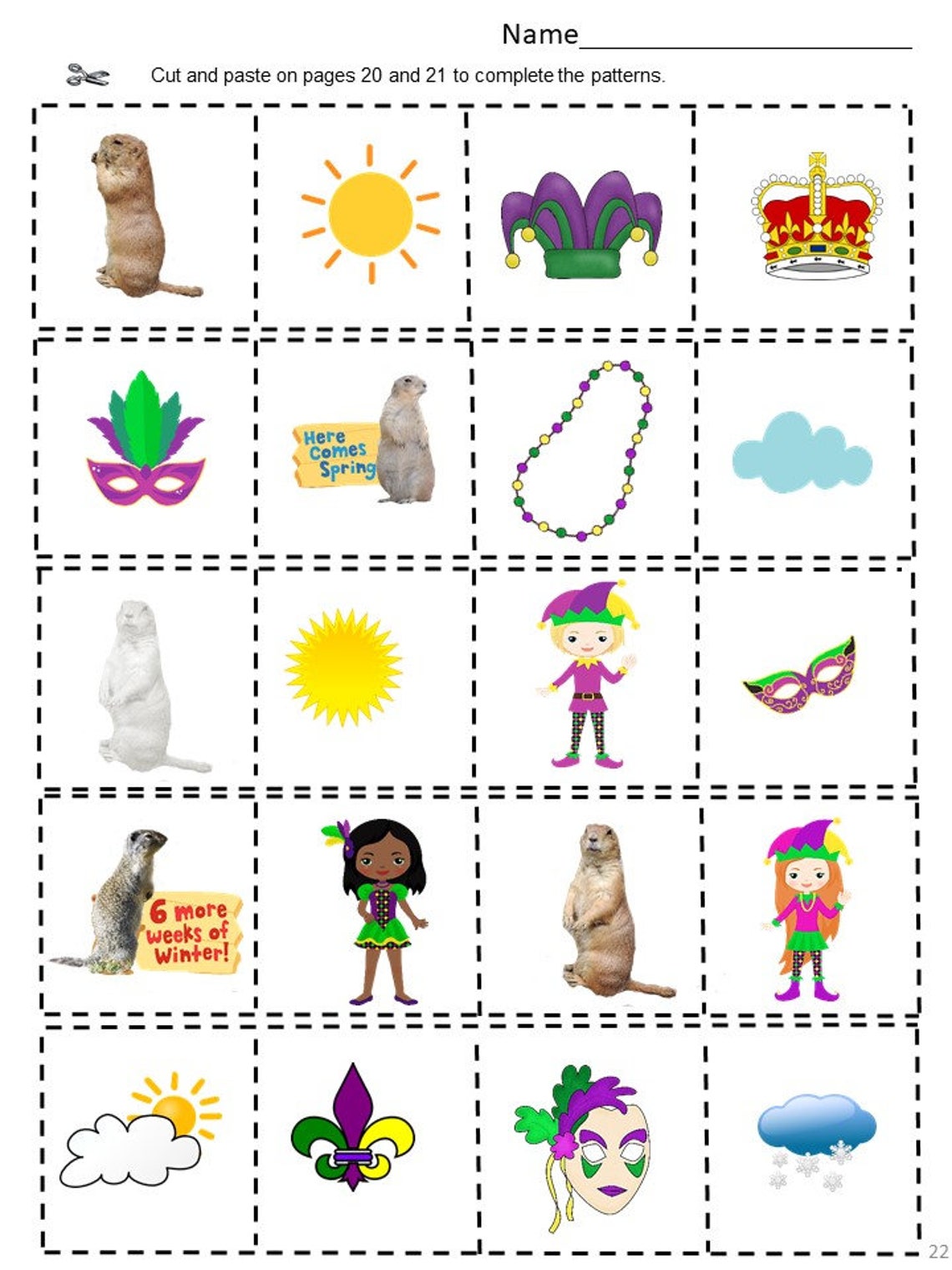 February Math and Literacy Cut and Paste Unit Preschool - Etsy