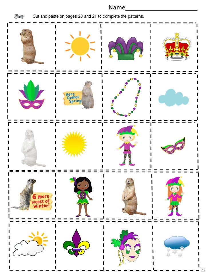 February Math and Literacy Cut and Paste Unit Preschool - Etsy