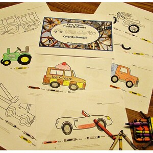 Transportation Color by Number Fine Motor Activities Preschool ...