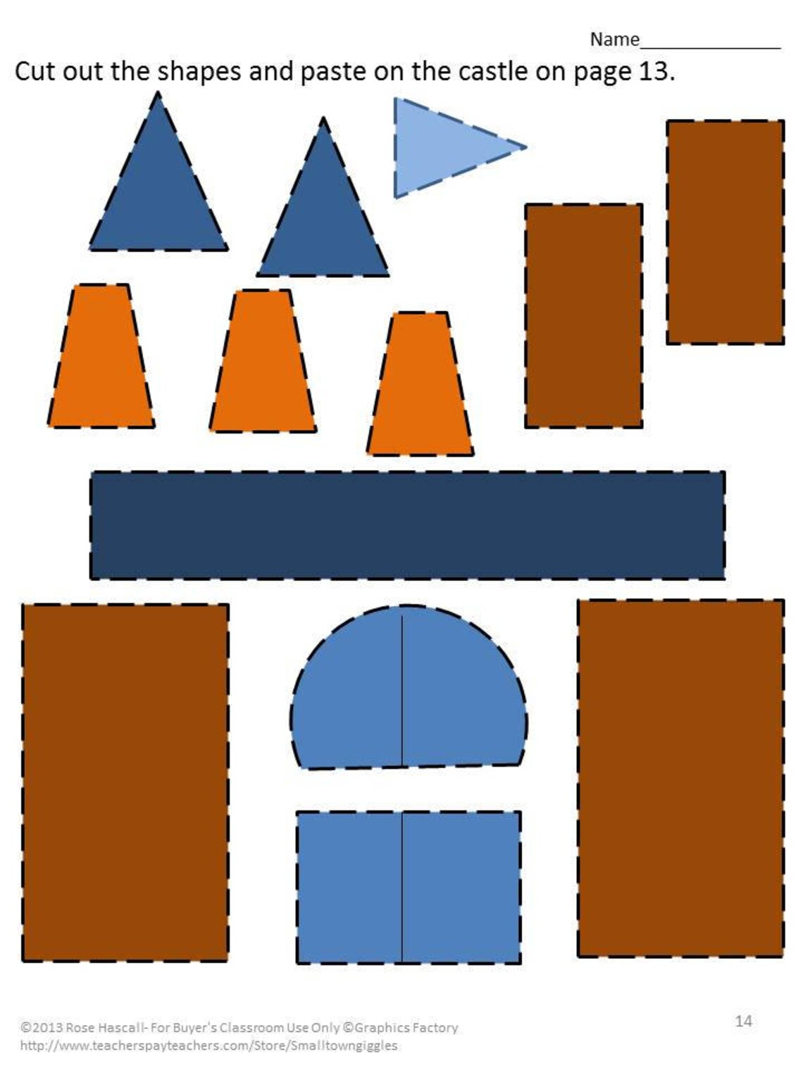Shapes Geometry Cut and Paste Fine Motor Activities Special Education ...