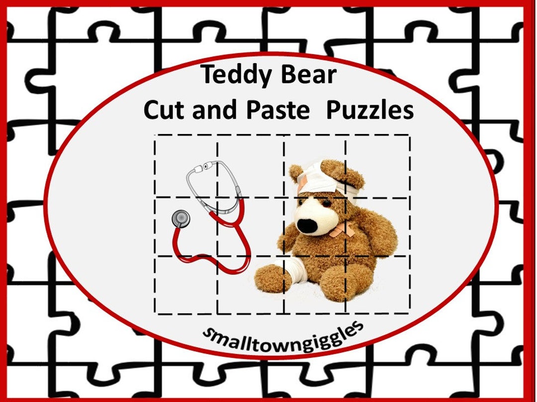 Teddy Bear Cut and Paste Puzzles Preschool Kindergarten Special ...