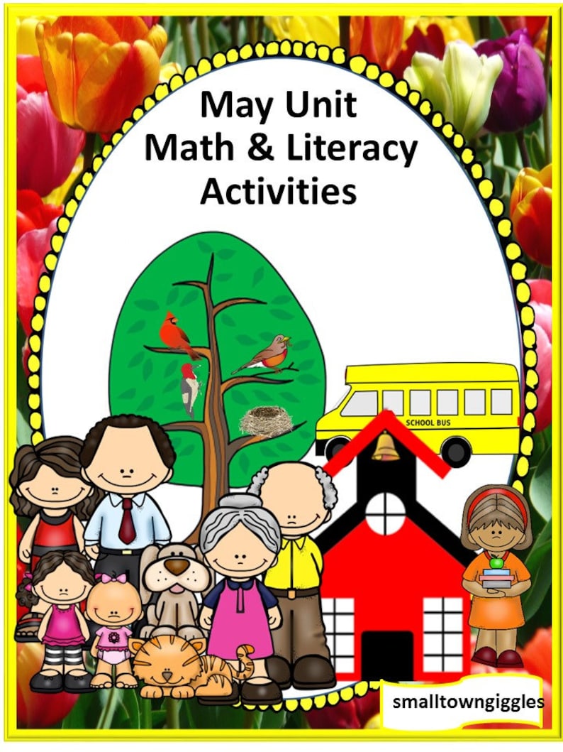 May Unit Math Literacy Cut Paste Activities, Bundle, May Themed ...