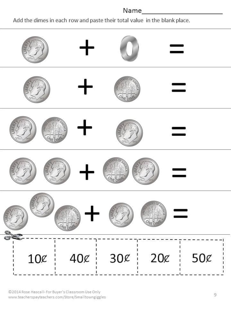 Coins Money Activitie Counting Coins Identifying Coins Special ...