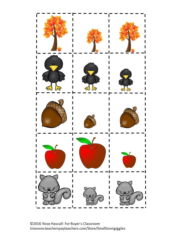 Fall Activities Sorting Printable Special Education Math Fine Motor ...