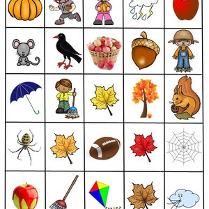 Autumn Fall BINGO Game, Listening Skills + Visual Discrimination ...