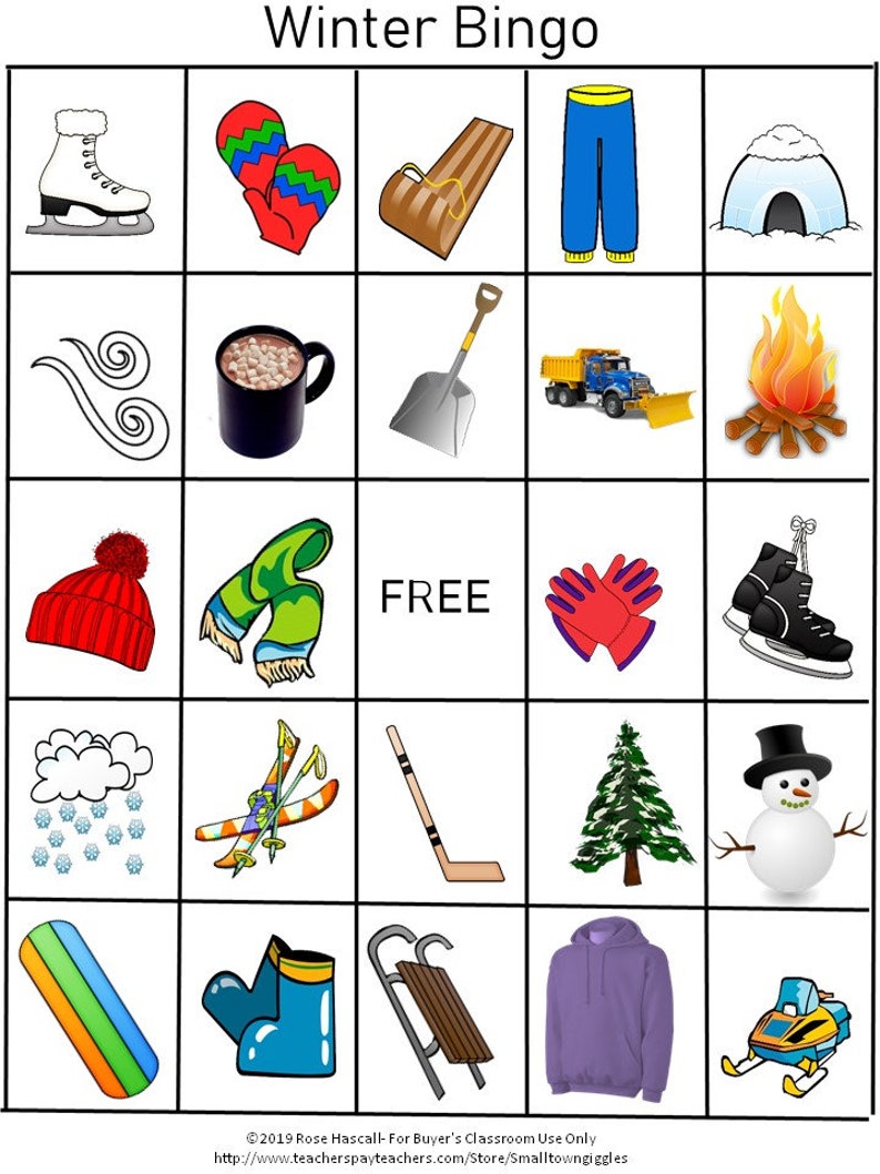 Winter Bingo Games, Fine Motor Skill Activities, P-K,K, Special ...