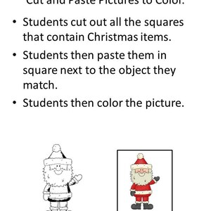 Christmas Cut and Paste Coloring Pages Fine Motor Skills, Preschool ...