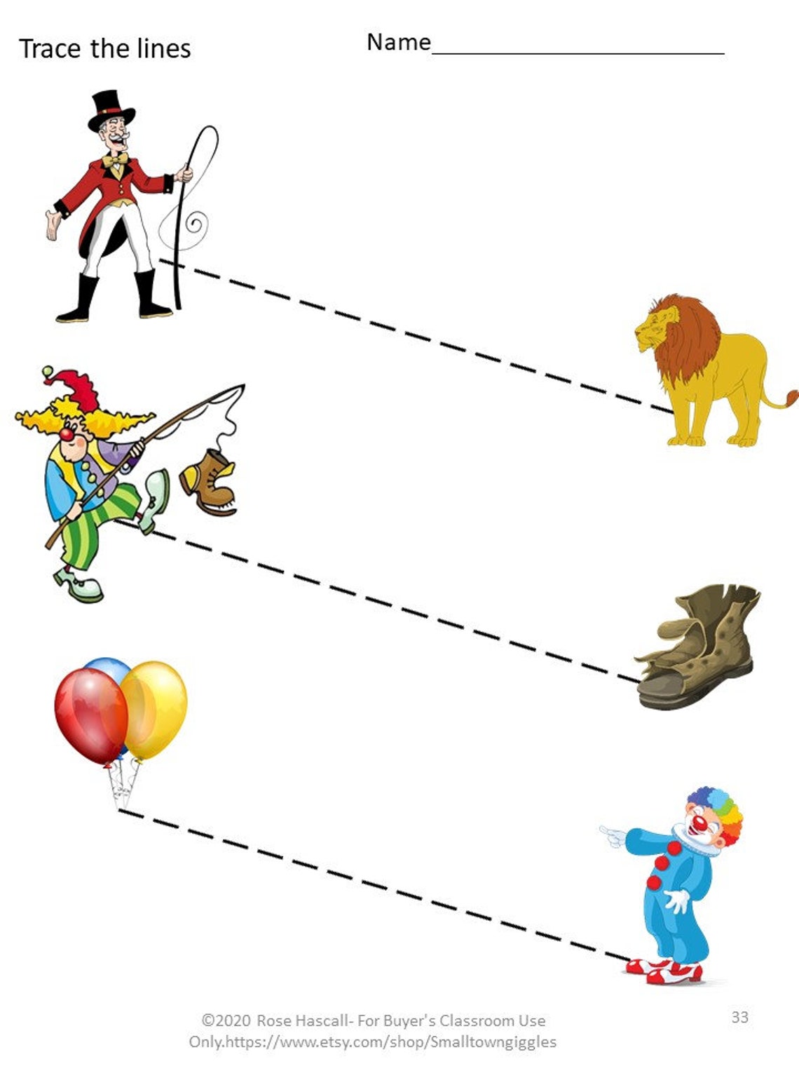 Circus Math Literacy Cut and Paste Activities Fine Motor Digital ...