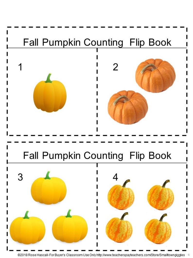 Fall Counting Pumpkins Interactive Cut and Paste Notebook Flip Book ...