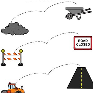 Road Construction Tracing Activities, Fine Motor Skills, Pre-k ...