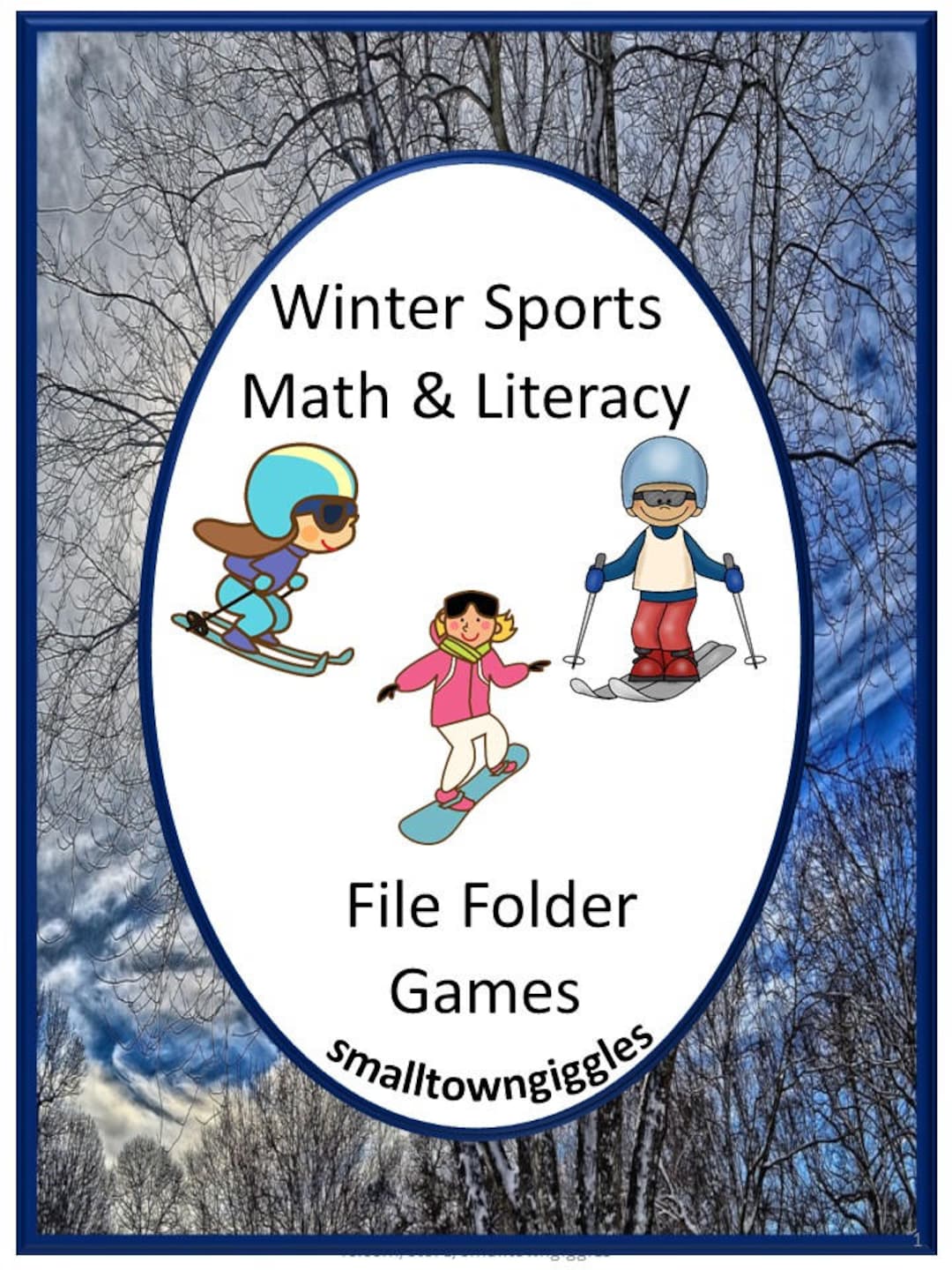 Winter Sports Fine Motor Math & Literacy Folder Games Kindergarten ...