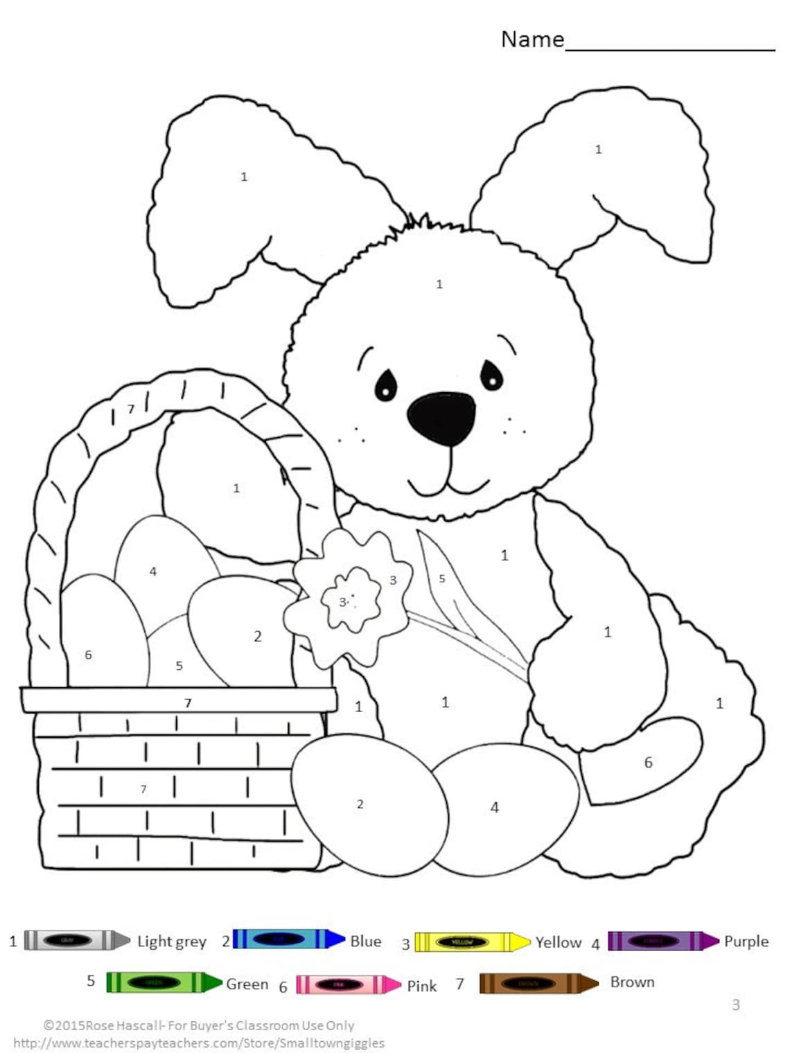 Color by Number Easter, Fine Motor Skills, Kindergarten, Special ...