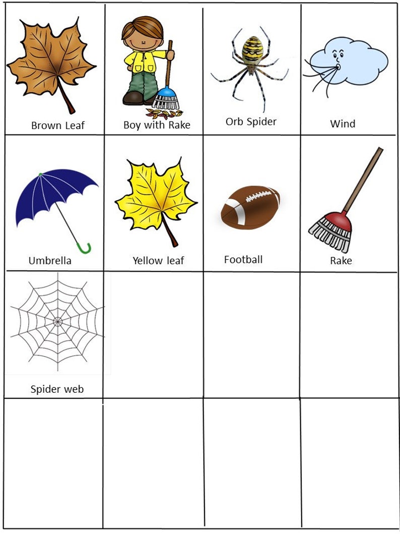 Autumn Fall BINGO Game, Listening Skills + Visual Discrimination ...