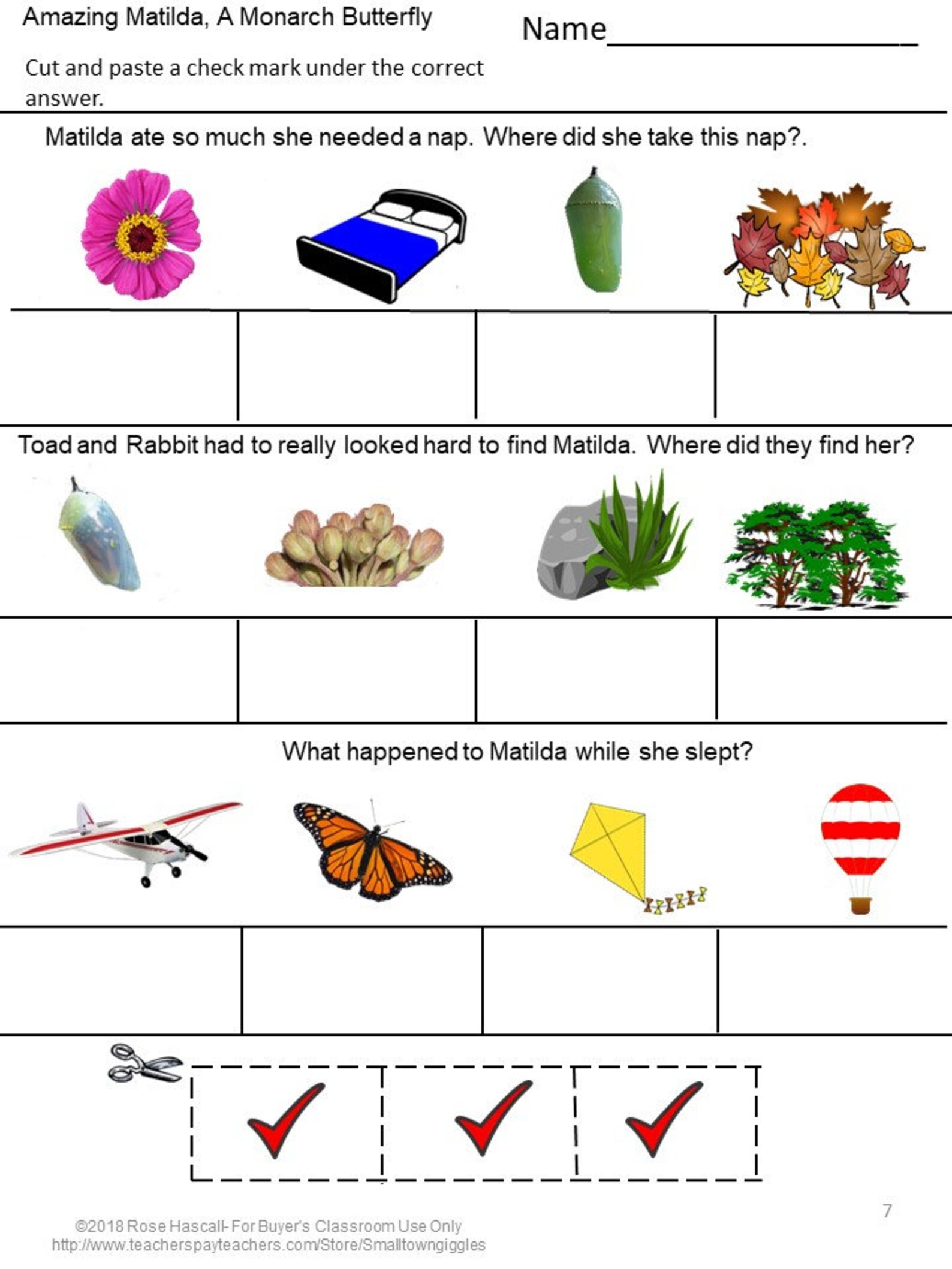 Amazing Matilda, A Monarch Tale, Butterfly, Cut and Paste, Mazes, P-K ...