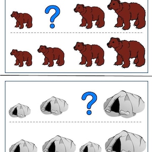 Brown Bear, Sorting by Size Brown Bear, Preschool Kindergarten Special ...