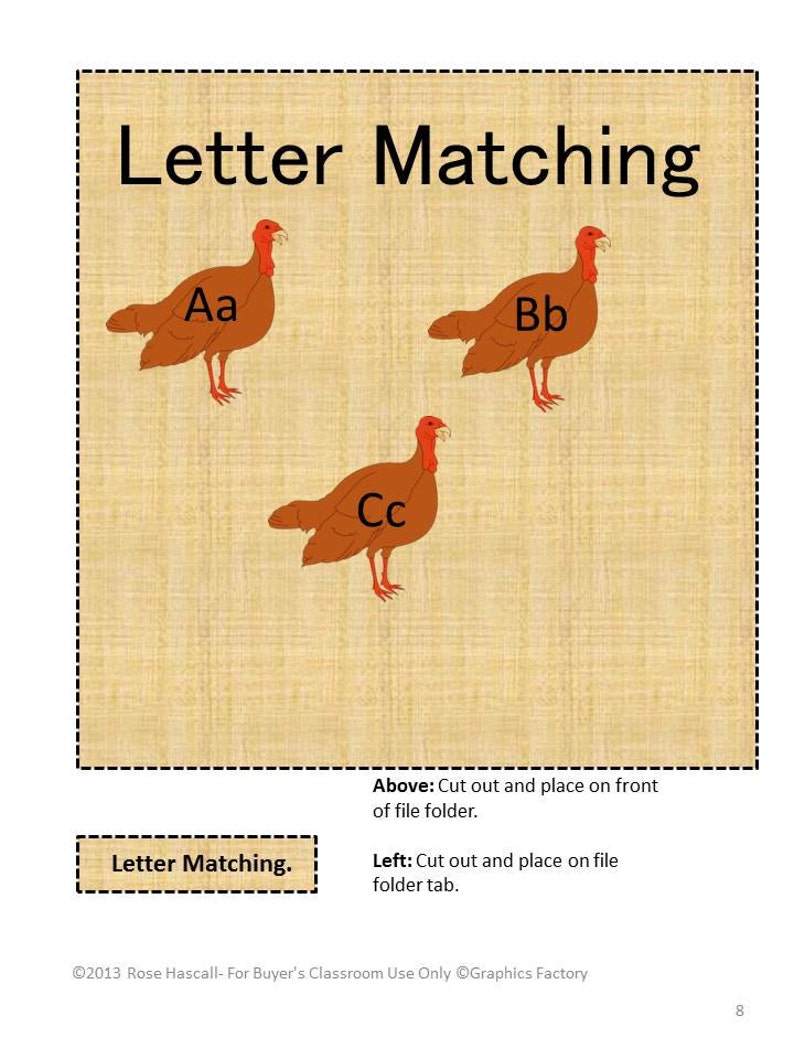 Autumn -thanksgiving Time File Folder Games PK, K, Special Education ...