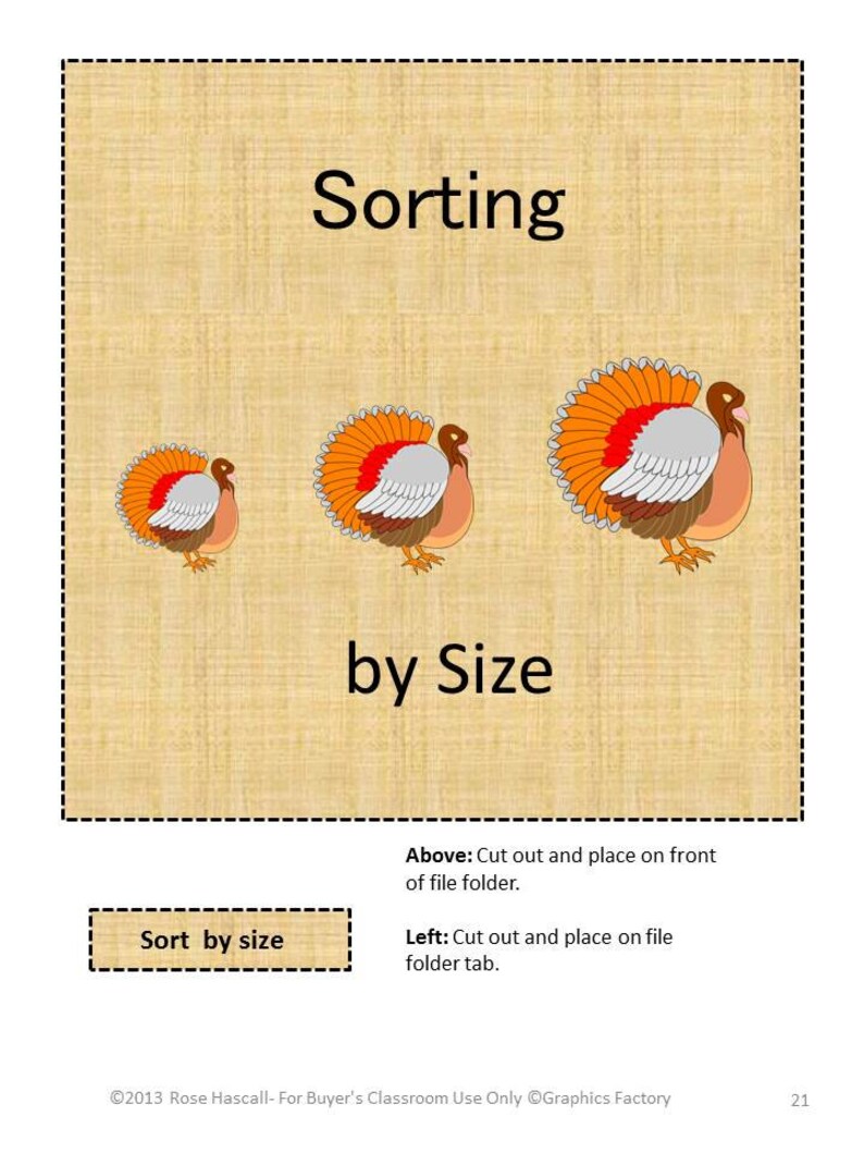 Autumn -thanksgiving Time File Folder Games PK, K, Special Education ...