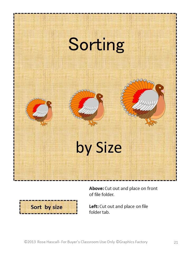 Autumn -thanksgiving Time File Folder Games PK, K, Special Education ...