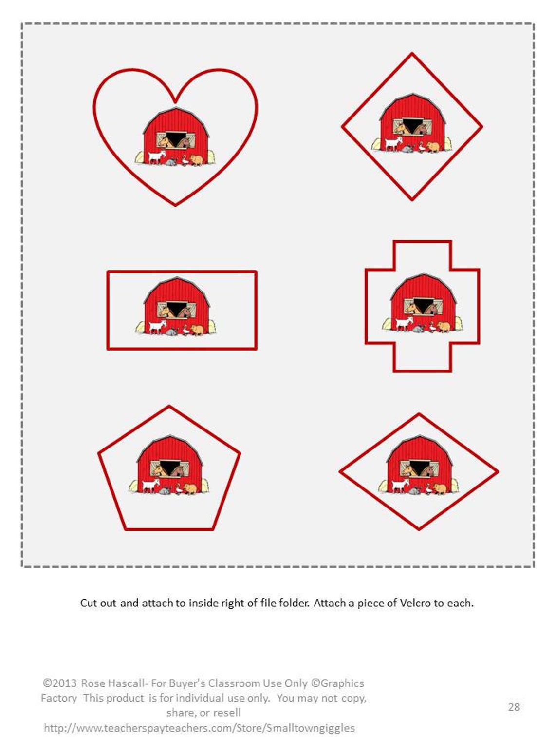 Farm File Folder Games, Farm Animals, Color/ Number Recognition ...