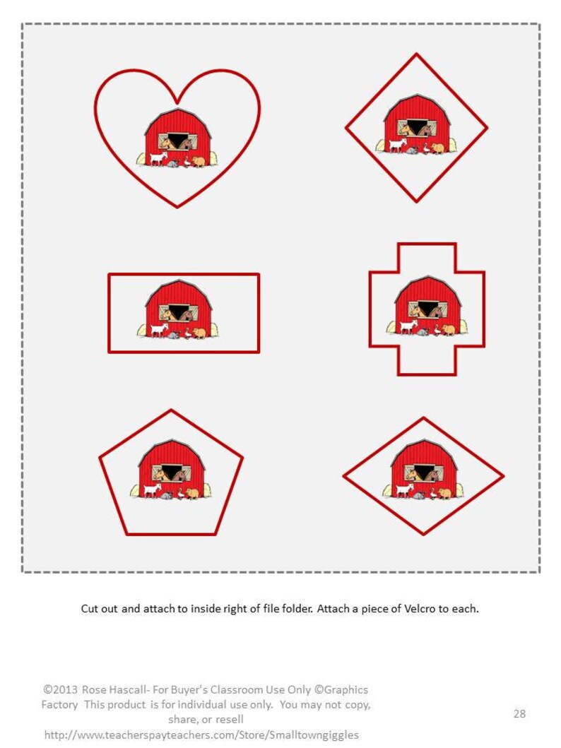 Farm File Folder Games, Farm Animals, Color/ Number Recognition ...