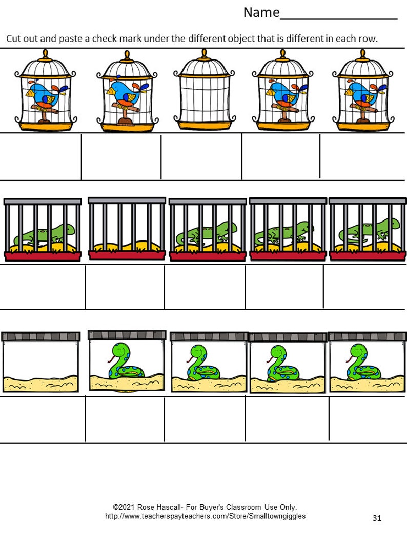 Pets Cut and Paste Digital Download Pre-k, K, Special Education, Autism ...