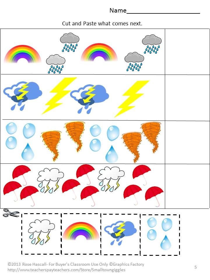 Weather Math Literacy Centers Cut Paste Special Education Math ...
