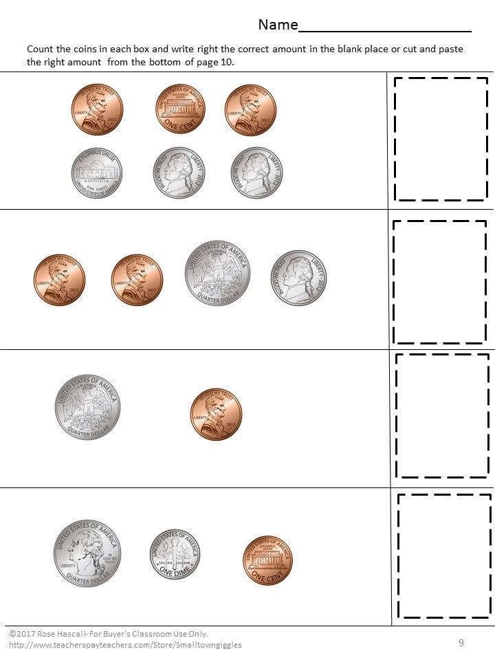 Coins Money Activities Counting Coins Identifying Coins Special ...