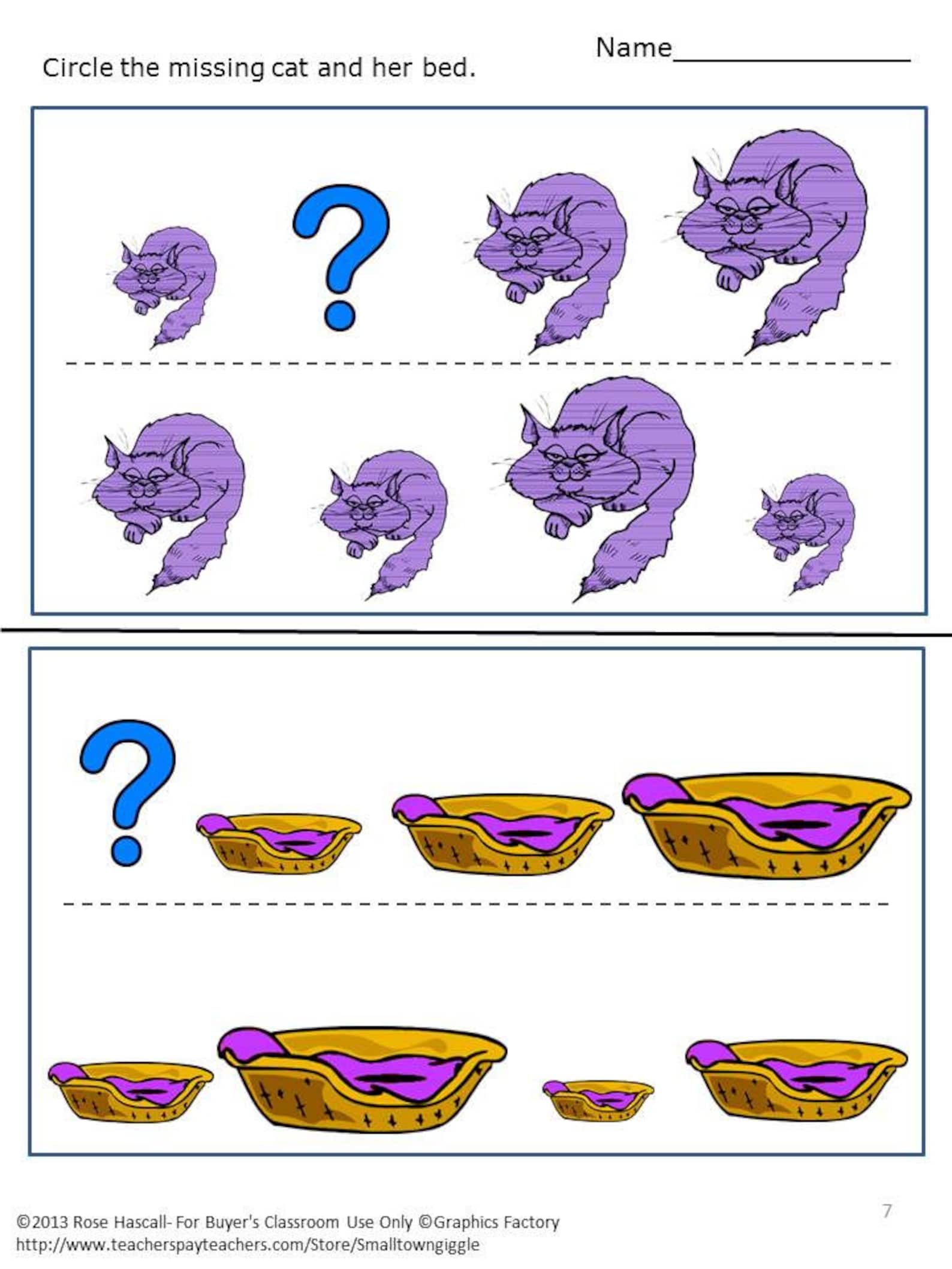 Brown Bear, Sorting by Size Brown Bear, Preschool Kindergarten Special ...