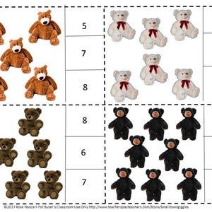 Teddy Bears Count to 20 Count and Clip Cards, Printable Task Cards ...