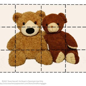 Teddy Bear Cut and Paste Puzzles, Fine Motor Skills, Printable Digital ...
