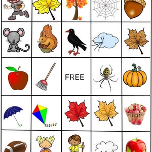 Autumn Fall BINGO Game, Listening Skills + Visual Discrimination ...