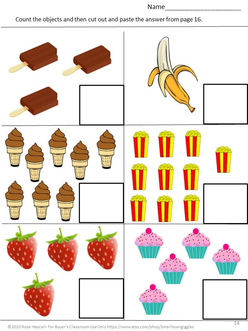 Cut and Paste Activities, Kindergarten Special Education Math and ...