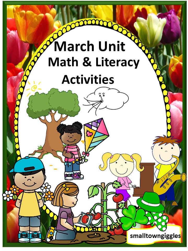 March Unit Math and Literacy Activities Cut and Paste Preschool ...