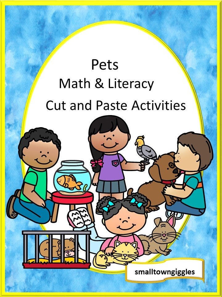Pets Cut and Paste Digital Download Pre-k, K, Special Education, Autism ...