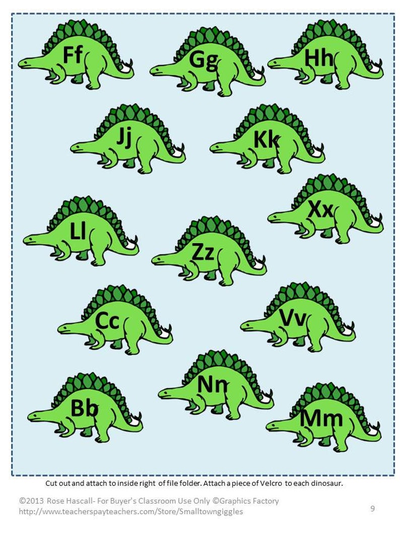Dinosaurs Math Literacy File Folder Games Fine Motor Special Education ...