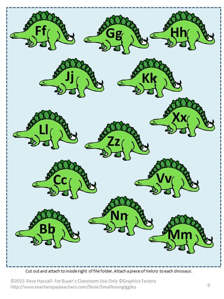Dinosaurs Math Literacy File Folder Games Fine Motor Special Education ...