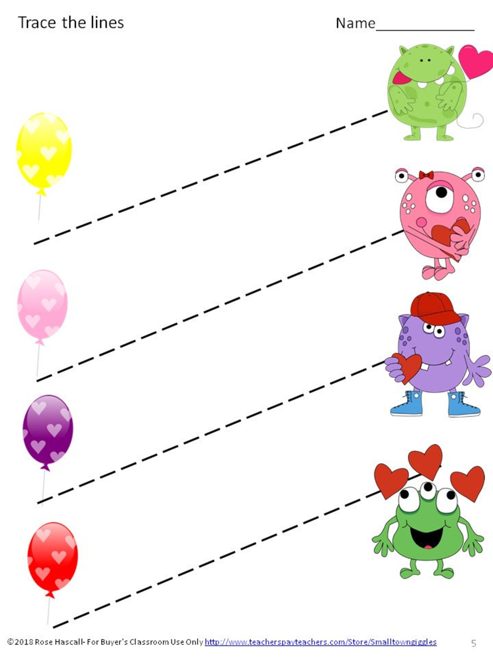 Valentine's Day Tracing Activities, Digital Download, Printable, Fine ...