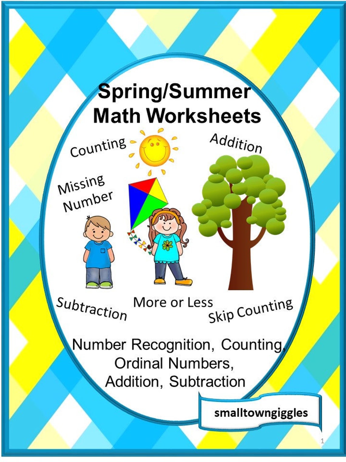 Spring Summer Math Worksheets, Distance Learning, Digital Download P.K ...