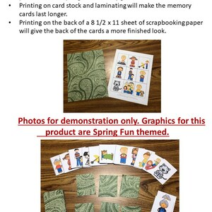 Spring Fun Memory and Matching Game Digital Download Printable Games ...